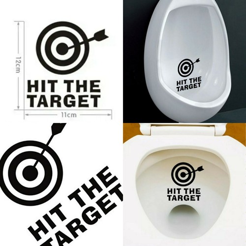 Hit The Target Removable Waterproof Toilet Sticker Joke Wall Decor ...
