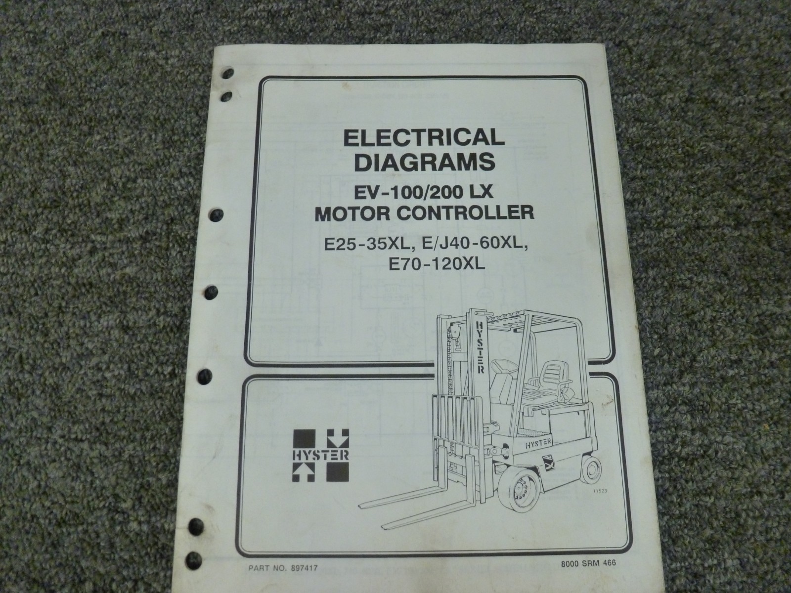 Hyster EV100LX EV200LX SCR Motor Controller Electrical Wiring Diagrams ...