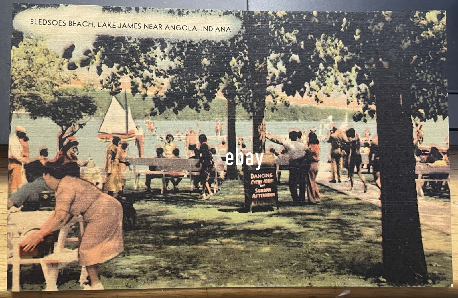 Bledsoe's Beach Lake James Angola Indiana Postcard | eBay