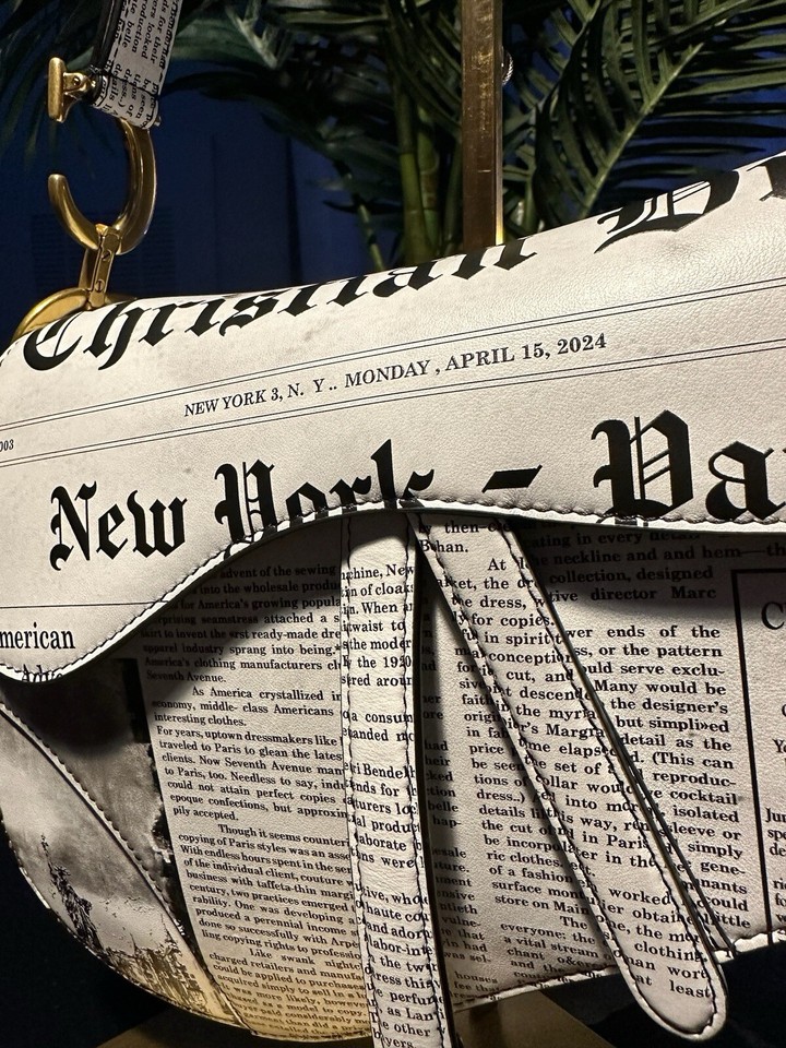 GIFTABLE Rare Dior Newspaper Limited Edition Saddle Bag 2024 Galliano ...
