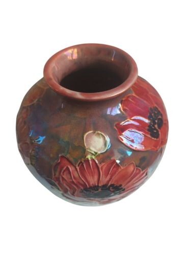 Jonathan Cox Studio Pottery Bulbous Lustre Finish Vase - Anemones | eBay UK