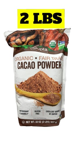 Organic Cacao Powder By Volupta 2Lbs =32oz Plant-based Non-GMO ...