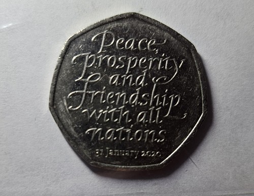 Very Rare (Brexit) 50p Coin Peace Prosperity And Friendship With All ...