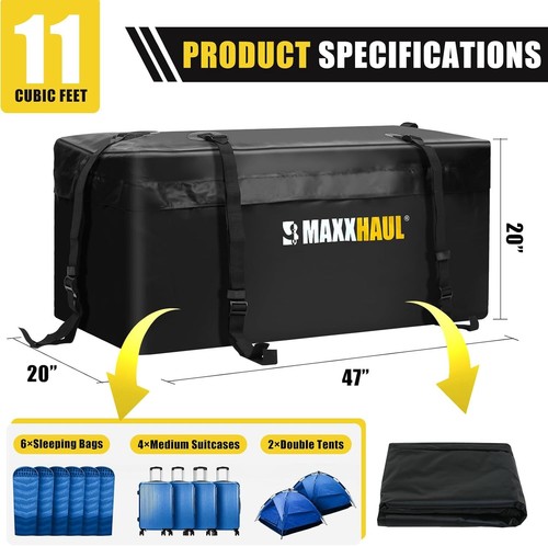 Heavy Duty Soft Shell Cargo Carrier Bag Black 47 inch Hitch Mount | eBay