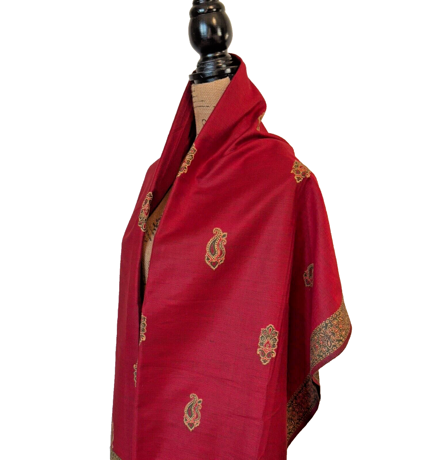 Maroon Red Indian Oversized Woolen Scarf Shawl Wrap Pure Anandha Wool ...