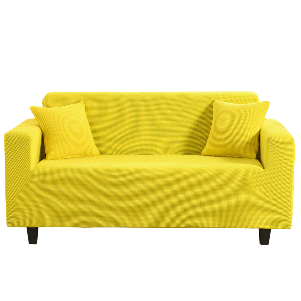 4 Seater Solid Color Sofa Covers Living Room Elastic Cover Furniture ...