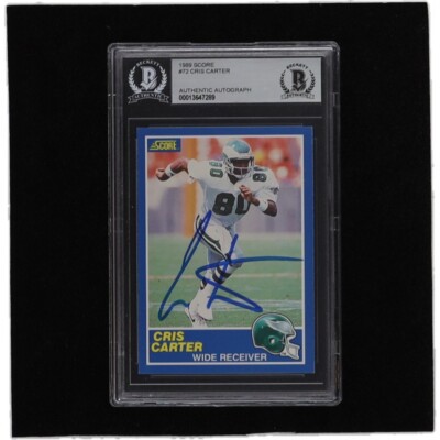 Cris Carter 1989 Score #72 Rookie Card Signed Autographed (RC) BECKETT ...