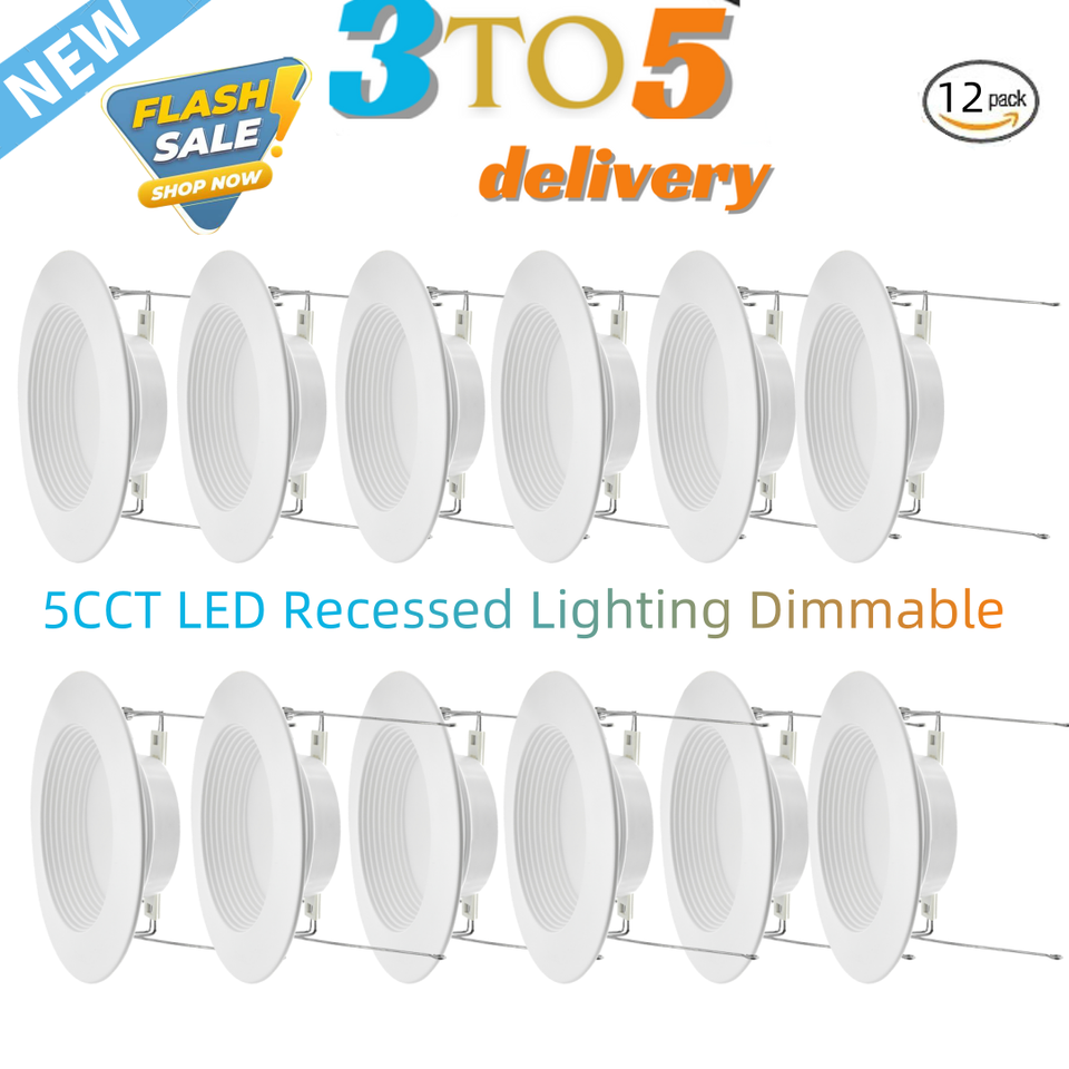 6 Pack / 12 Pack 6 inch 15W LED Can Lights Dimmable Recessed Retrofit ...