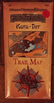 TSR Forgotten Realms Kara-Tur Trail Map STILL IN ORIGINAL SHRINK WRAP ...