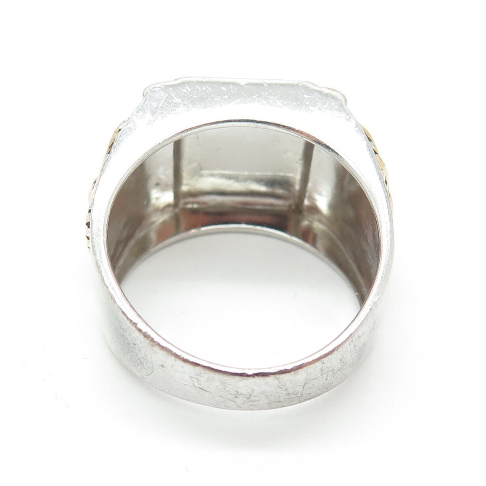 BGE Bradford 925 Sterling Silver 2-Tone Real Lapis Lazuli Eagle Ring ...