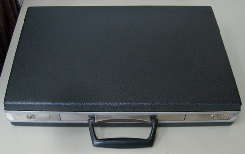 VINTAGE SAMSONITE BLACK SLIMLINE HARD SHELL ATTACHE BRIEFCASE NO KEY | eBay