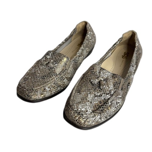 SAS hope slip on loafers Size 10.5 W Gold Metallic Snake Print Comfort ...