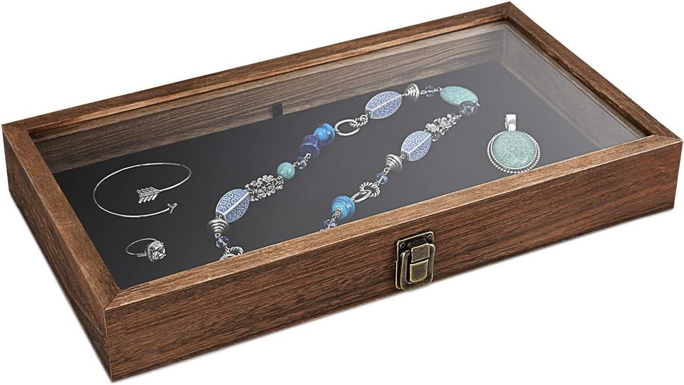 Gun Display Case Black Handgun Pistol Revolver Glass Lock Velvet Shadow ...