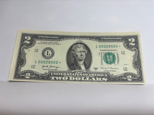 3 $2 bills in sequential order, star notes and miscut and aligned | eBay