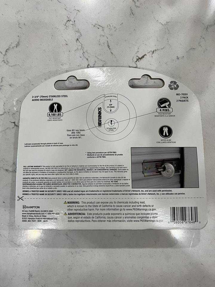 BRINKS ProMax Secuity Stainless Steel Body Key Pad lock 2 Pack NEW R70 ...