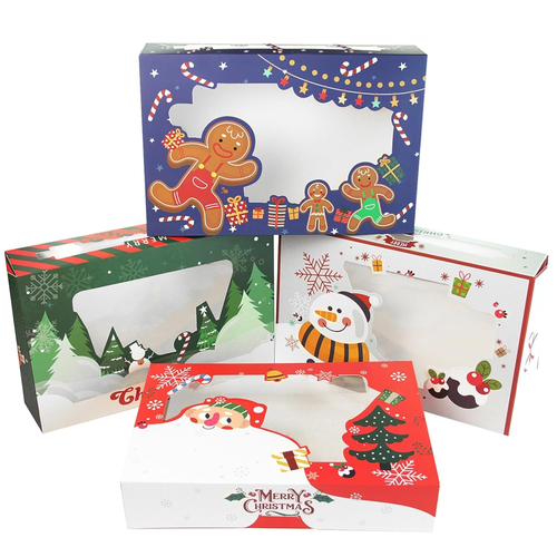Christmas Cookie Boxes for Gift Giving 8X5.3X2 Inch 50Packs Christmas ...