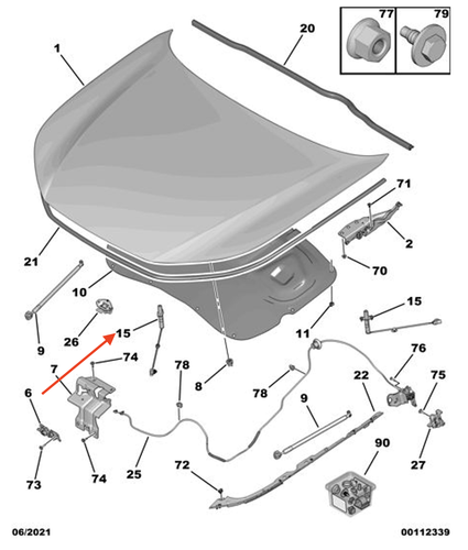 PEUGEOT 508 Hood Actuator Hinge 9813435580 New Genuine | eBay