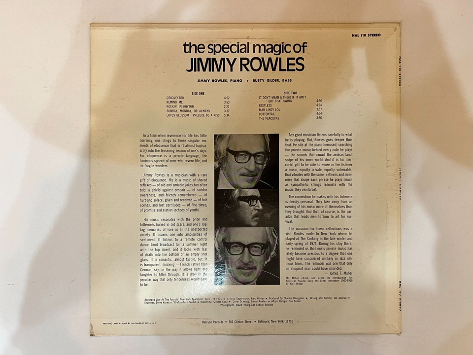 Jimmy Rowles – The Special Magic Of LP- Halcyon Records – HAL 110 | eBay