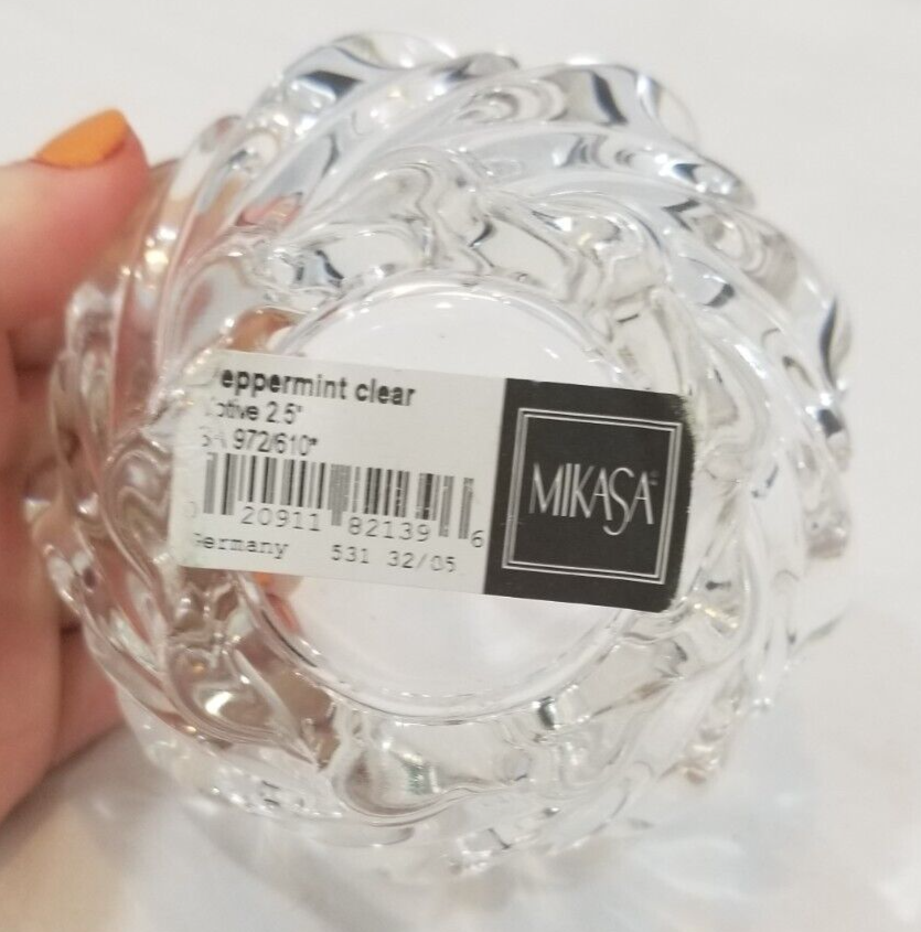 Mikasa Peppermint Clear Votive Candle Holder Small Glass Dish 2.5" Tall ...