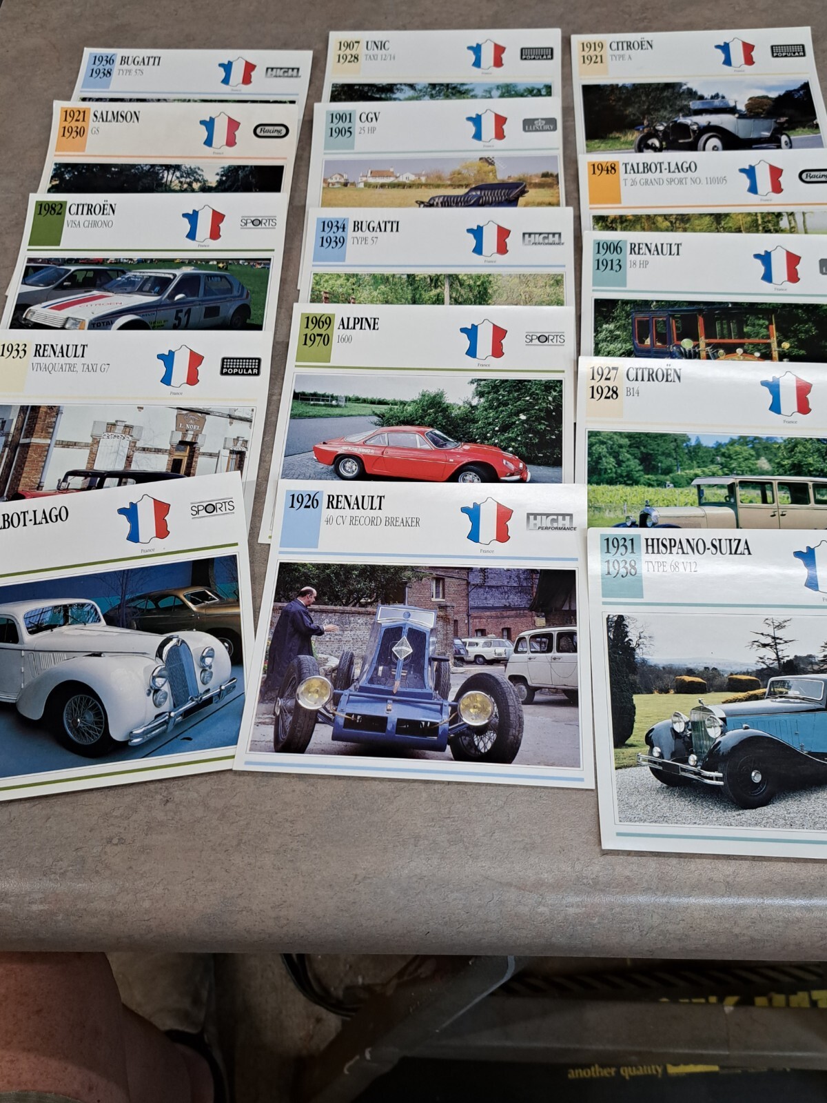 Lot of 15 French Car Edito-Service Vintage Collector Cards | eBay