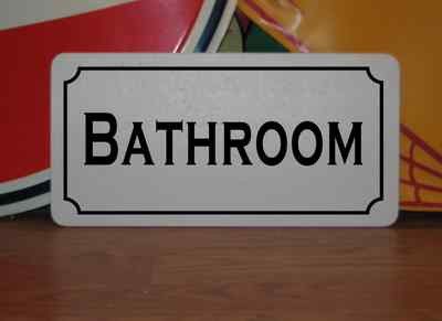BATHROOM Metal Sign vintage style 4 Theater Home Bar Mens Ladies ...