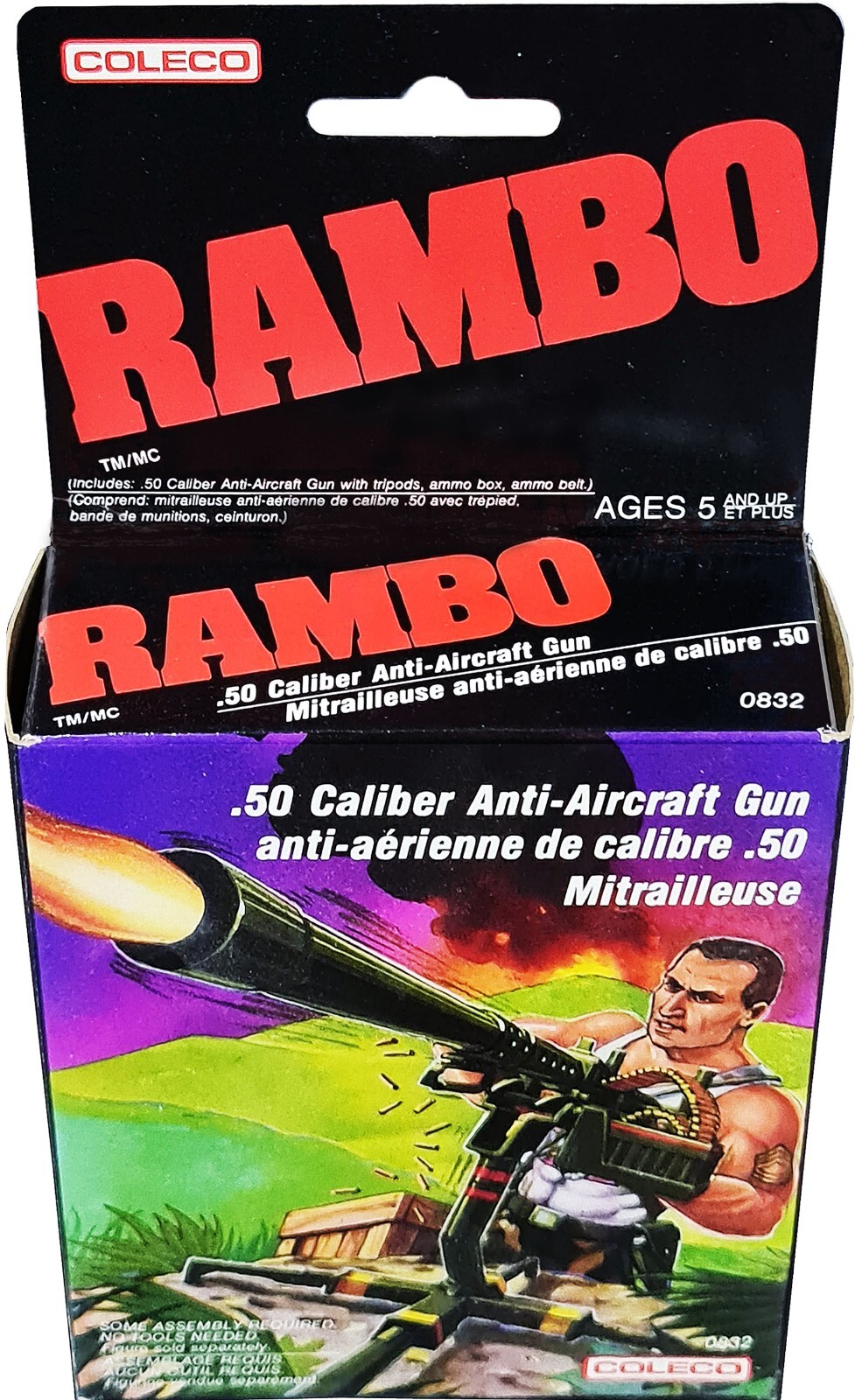 RAMBO 1985/86 SAVAGE .50 Caliber Anti-Aircraft Gun, New! Mint in Box ...
