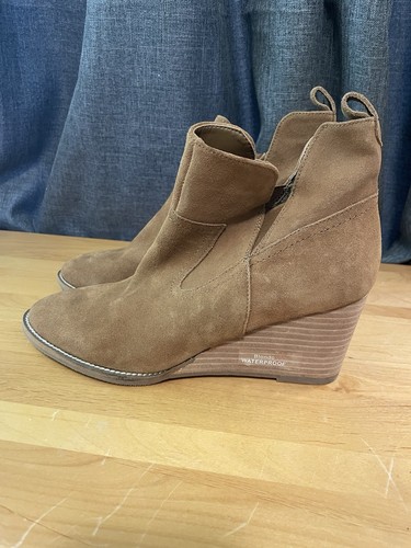 Blondo Waterproof Boots Womens 9.5 M Brown Leather Pull On Wedge Heels ...