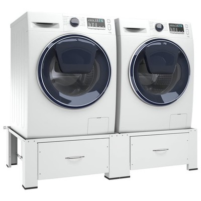 Washing Machine Pedestal Washer and Dryer Stand Laundry Riser White ...