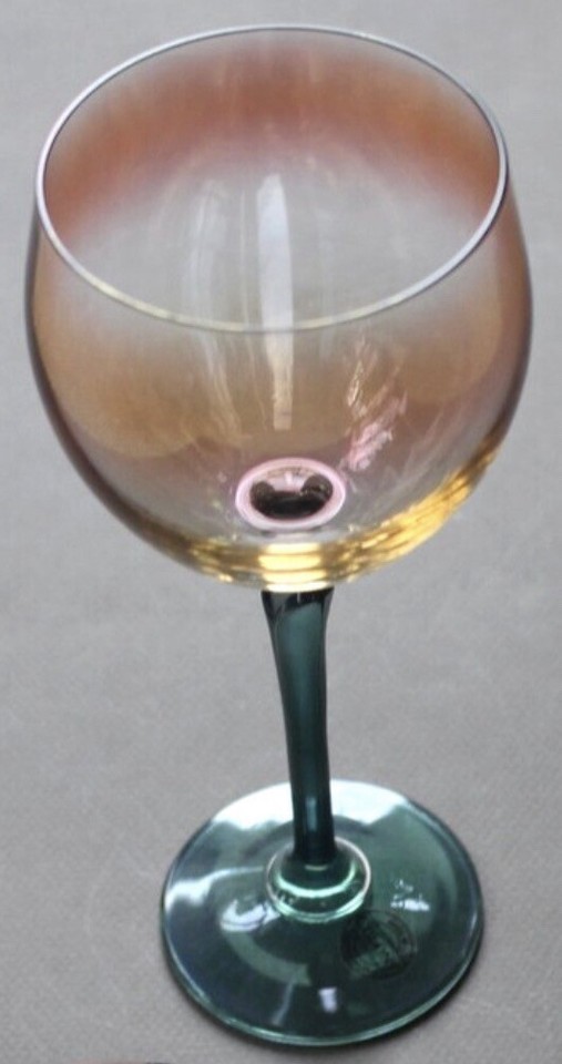 SET OF 7 VINTAGE COLONY GLASS - BOHEMIA COLONY IRIDESCENT WINE GLASSES ...