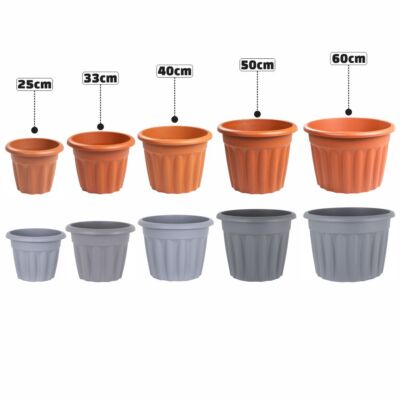25/33/40/50/60cm Round Small to Extra Large Plastic Garden Planter ...