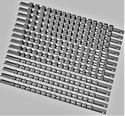 15pcs Socket Rails 1/4" 3/8" 1/2" 16 Clip On Rail Tool Organizer ...