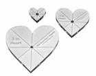 Heart Template 3 Piece Set. 1,2,3 Inches - Clear 1/4" Thick w ...