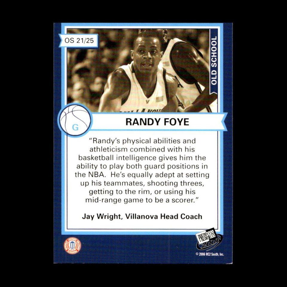 Randy Foye 2006-07 Press Pass Legends Villanova Wildcats #21 R328C 74 ...
