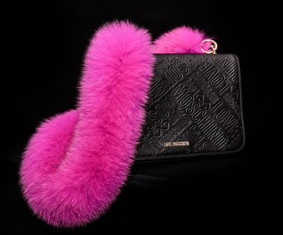 Fluffy Pink Fox Fur Handmade Handbag Strap For Handbags, Purses STARP ...