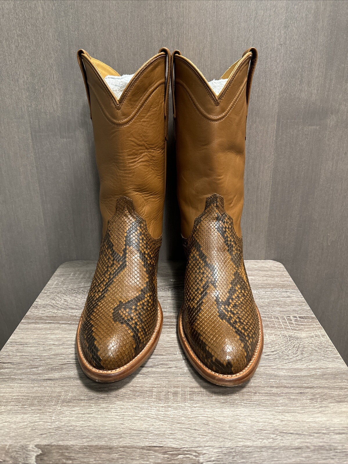 Tecovas Men’s Billy Python Boots 9.5D Cowboy Boots Da… - Gem