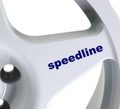 SPEEDLINE ALLOY WHEEL DECALS STICKERS X4 IN BLACK ALL COLOURS Suba Imp ...