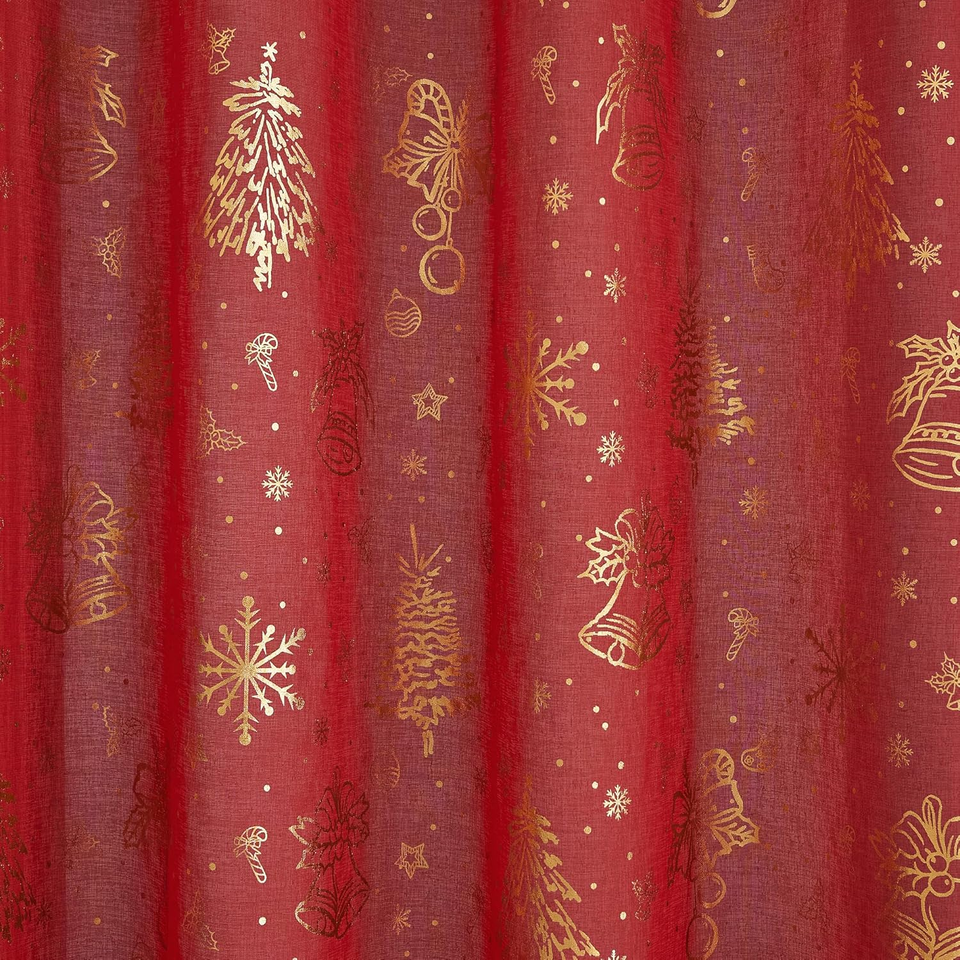 Tende Rosse Natalizie 2 Pezzi 140X260 CM Tende per Interni Moderne Con ...