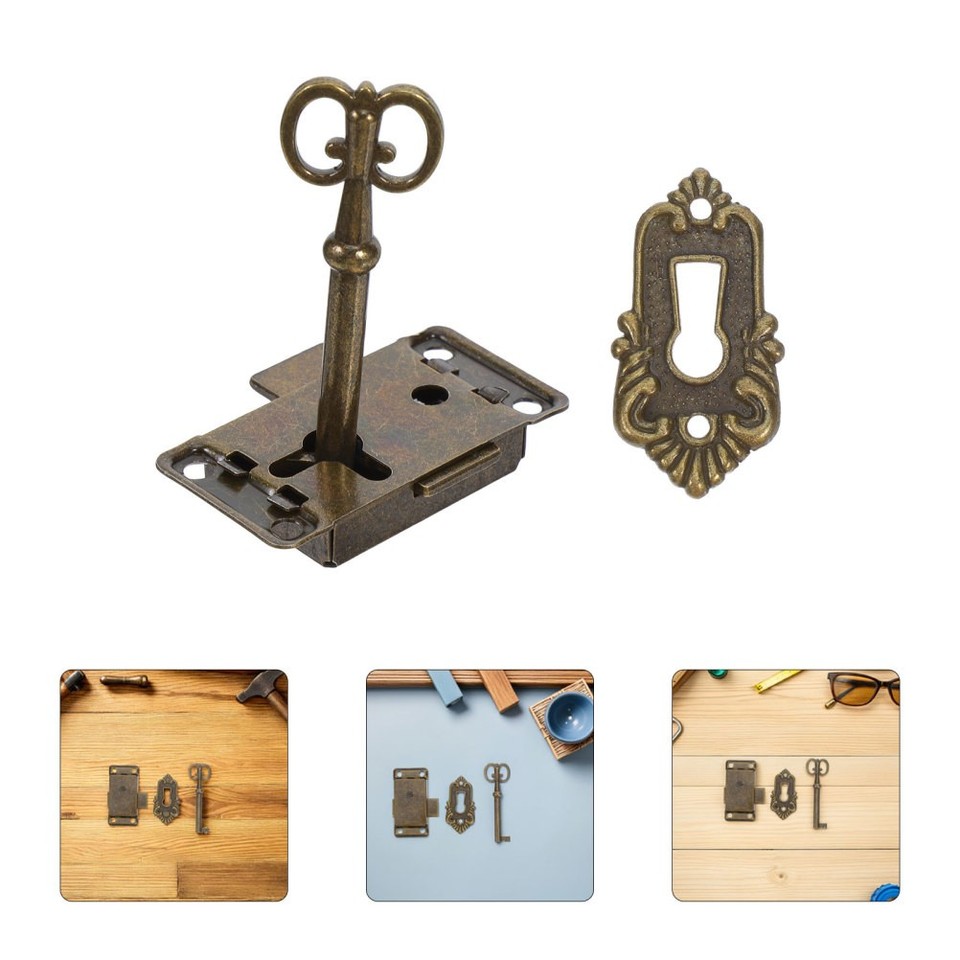4 Sets Cabinet Lock Replacement Parts Desk Locks for Drawers with Key ...