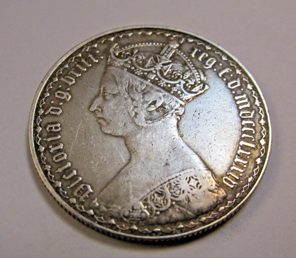 MDCCCLXXXIV (1884) Gothic Florin Queen Victoria Gothic Head Sterling ...
