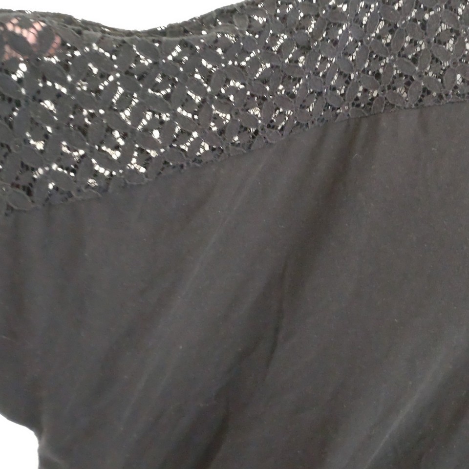 Ladies black top, size 26/28 lacey sleeves and back panel YOURS | eBay UK
