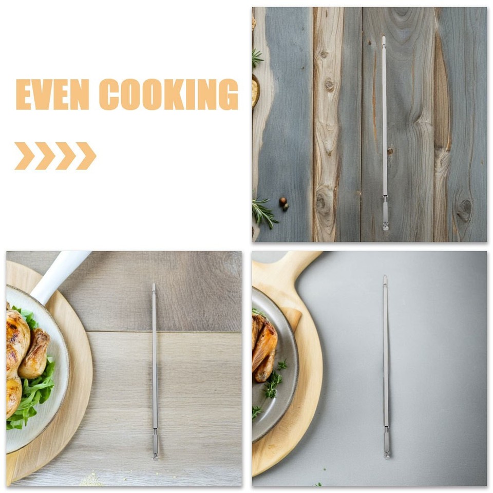 Turkey Roasting Rack: Stainless Steel Rotisserie Meat Fork Rod for Oven ...