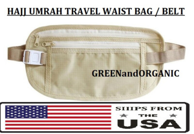 HAJJ UMRAH BELT/BAG Ihram Travel Waist Pack/Pouch Ehram Passport Money ...