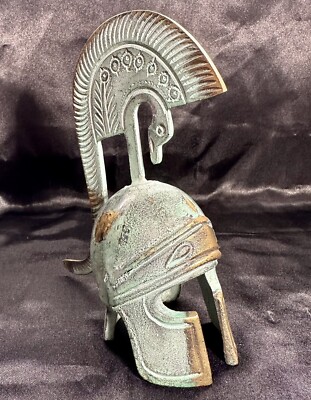 Ancient Greek Spartan Bronze Helmet with Serpent Crest Museum Replica ...