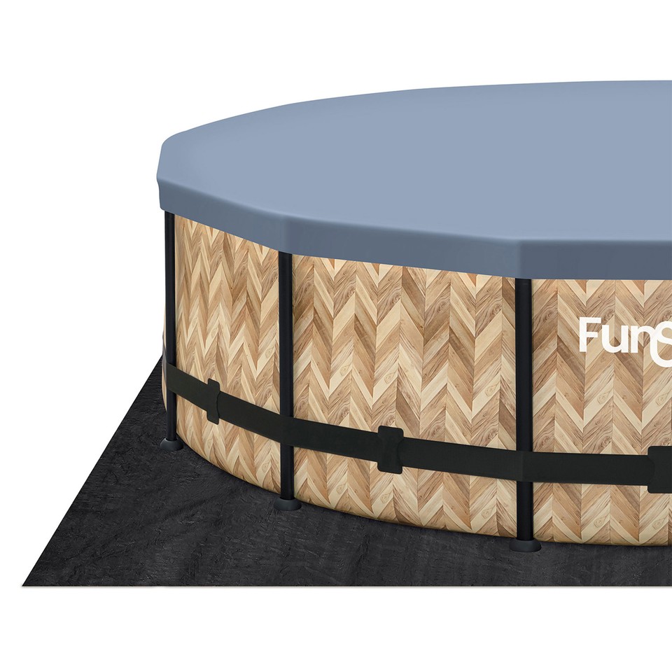 Funsicle 14' x 42" Oasis Round Outdoor Above Ground Swim Pool, Oak ...