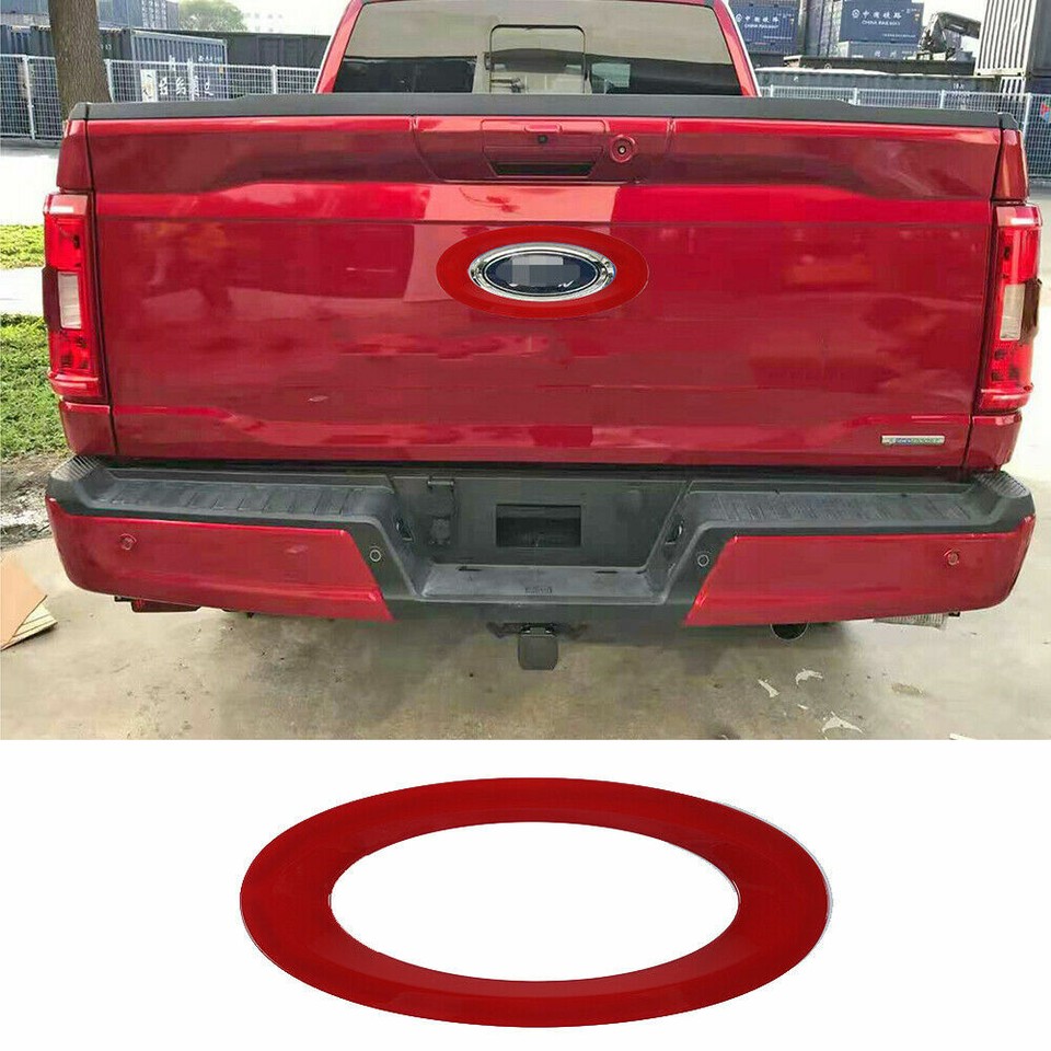 Red Rear Car Logo Emblem Badge Ring Trim Decoration for Ford F150 2021 ...
