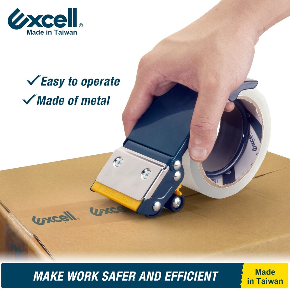 Excell Handheld Safety Tape Dispenser for 2" Tape 3" Core, Heavy Duty w ...