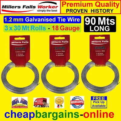 1.2mm TIE WIRE 90 Meters Long GALVANISED TE WIRE FENCING TIE WIRE REBAR ...