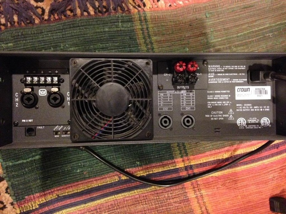 Crown CE1000 450 Watt 2 Channel Professional Audio Power Amplifier Rack ...