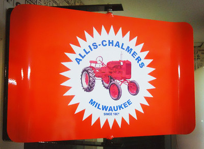 ALLIS CHALMERS CLASSIC TRACTOR NOSTALGIC SPINNING ADVERTISING SIGN 2 ...