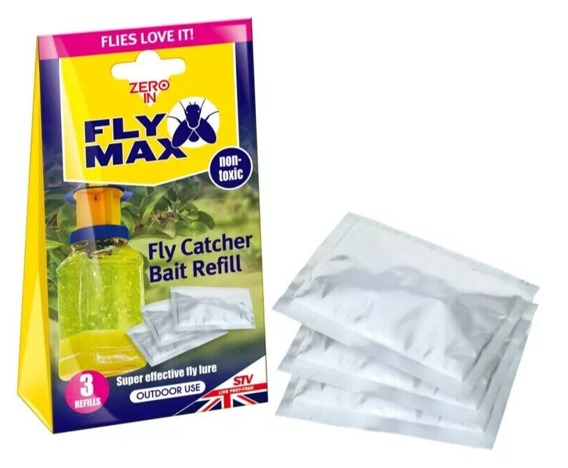 STV Fly Catcher Trap Twin Pack With Bait Zero In Potent Rescue Fly Trap ...